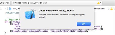ios xcode7 2 process launch failed timed out waiting for app to