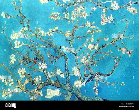 Vincent Van Gogh Branches With Almond Blossom 1890 Japonism Oil On