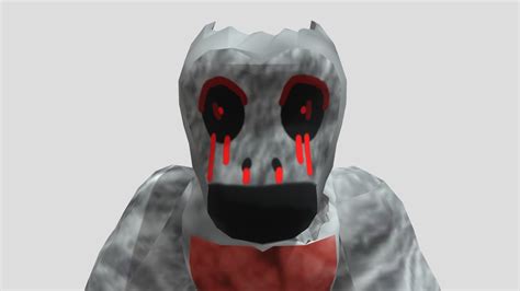 White Fixed Scary Baboon Download Free 3d Model By Zk Lab B11d409
