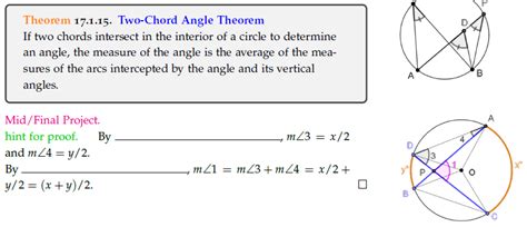 Solved Theorem 17115 Two Chord Angle Theorem If Two