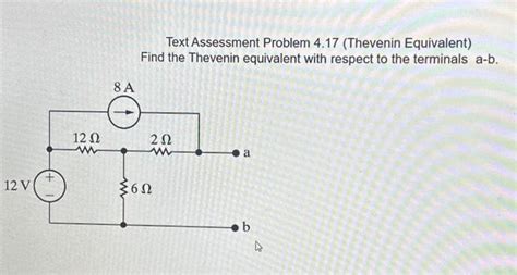 Solved Text Assessment Problem Thevenin Equivalent Chegg Com