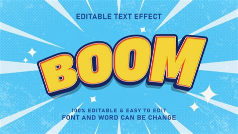 Premium Vector | Boom text effect with editable 3d cartoon style