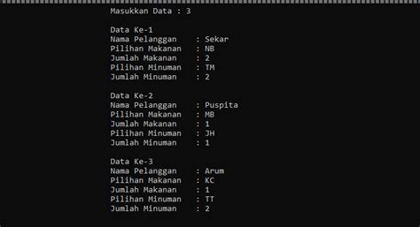 c looping array function structure lengkap berseta contoh codingan