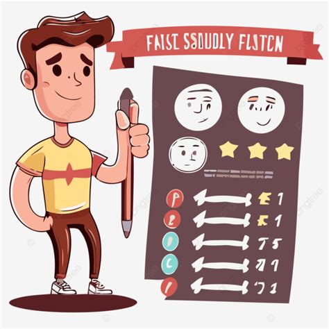Self Assessment Vector Sticker Clipart Fast Factor Character Cartoon