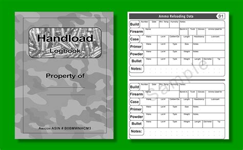 reloading ammo log book handloading ammunition journal for