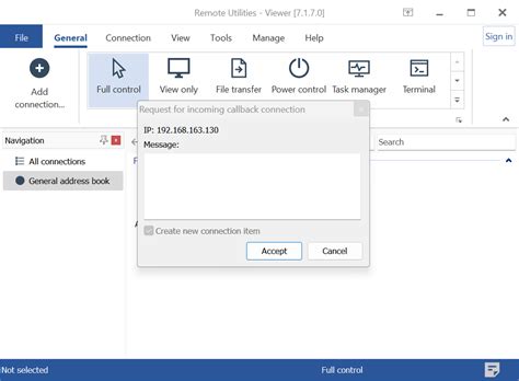 Callback Connection Remote Utilities