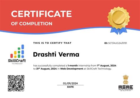 Drashti Verma On Linkedin Webdevelopment Internship Skillcrafttechnology Curiositytoexpertise
