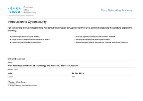 Cisconetworkingacademy Cybersecurity Shivani Deshmukh