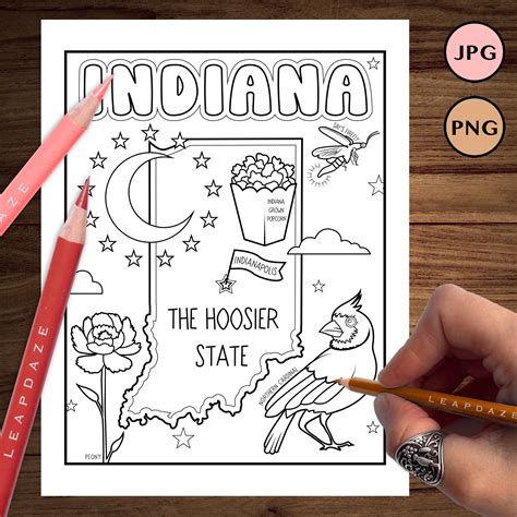 Indiana Coloring Page Printable 2025