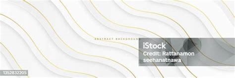 골든 라인 장식과 그림자 고급 추상적 인 화이트 웨이브 레이어 패턴 배경 모던한 심플한 페이퍼 컷 텍스처 크리에이티브 디자인