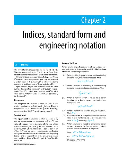 Indices Chapter 2 Indices Standard Form And Engineering Notation 2