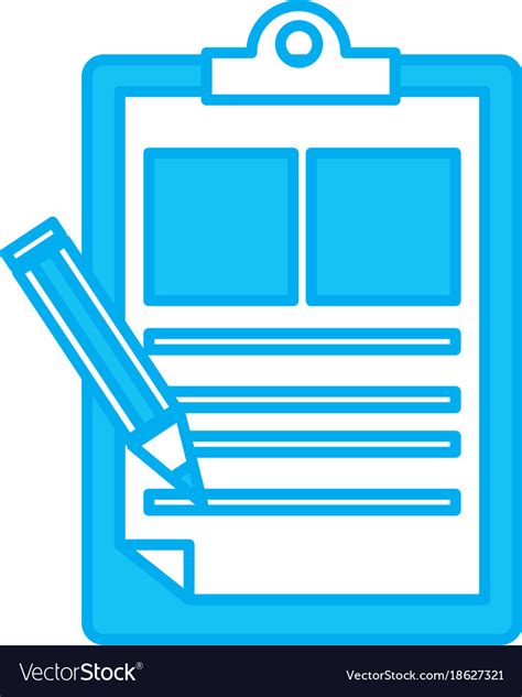 Document Board With Pencil Royalty Free Vector Image