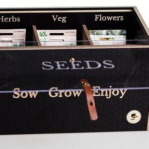 Wooden Seed Box Seed Packet Storage Box Seed Organiser Seed Etsy