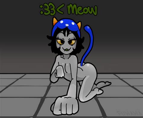 Rule 34 Cat Tail Catgirl Fuwawa Grey Skin Homestuck Nepeta Leijon