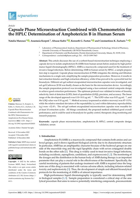 Pdf Capsule Phase Microextraction Combined With Chemometrics For The