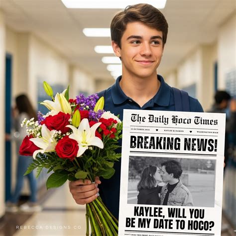 Newspaper Homecoming Proposal Sign Rebecca Designs Co