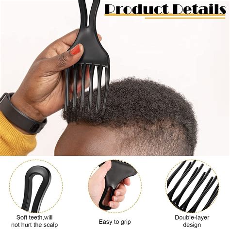 5 Piece Afro Twist Hair Comb Set Twist Comb Afro Pick Curl Sponge Glove Barber Tool Red