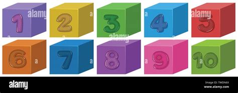 Set Of Number Box Illustration Stock Vector Image And Art Alamy