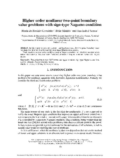 Pdf Higher Order Nonlinear Two Point Boundary Value Problems With