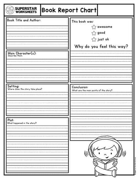Grade 2 Book Report Template First Grade Book Report Template 1