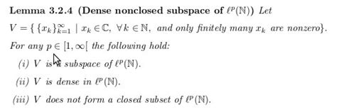 functional analysis the set of infinite sequences with finitely many