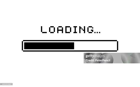 loading bar pixel 8bit retro progress bar vector stock illustration