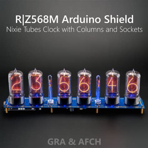 Z M Large Shield Nixie Clock With Sockets And Dots SMF RGB USB Tunes Tubes Columns
