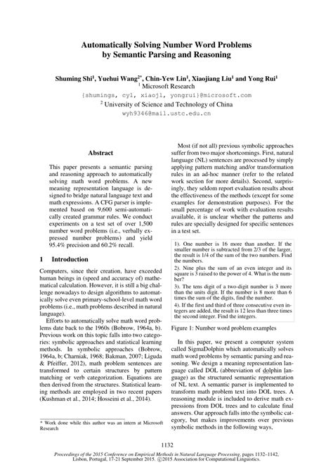 Pdf Automatically Solving Number Word Problems By Semantic Parsing