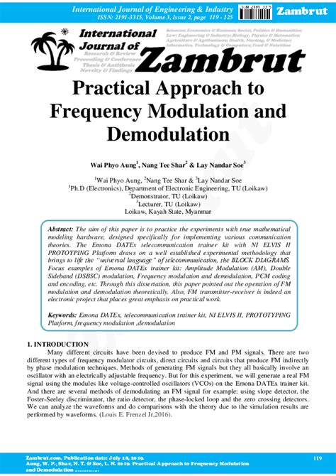pdf practical approach to frequency modulation and demodulation