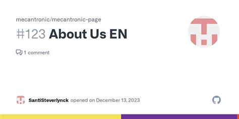 About Us En Issue Mecantronic Mecantronic Page Github