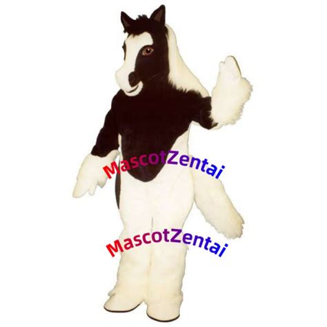 Smooth Long Wool Adult Horse Mascot Costume