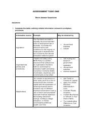 BSBCRT Assessment Task By Rendy Nucci V Pdf ASSESSMENT TASK ONE Short Answer