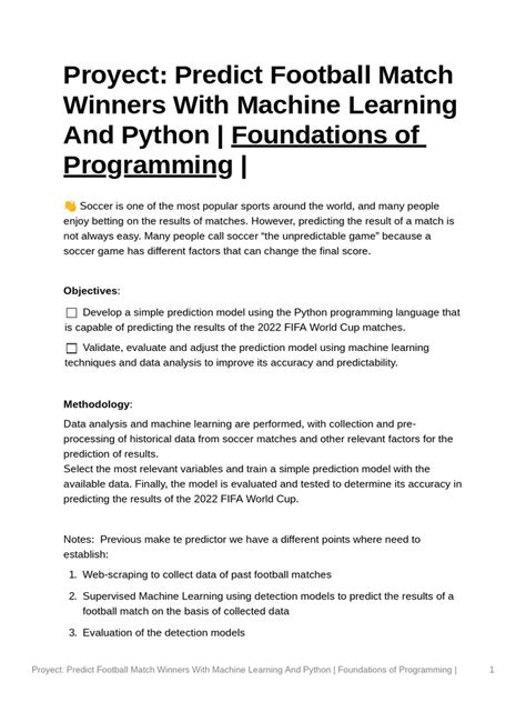 Proyect Predict Football Match Winners With Machine Learning And Python