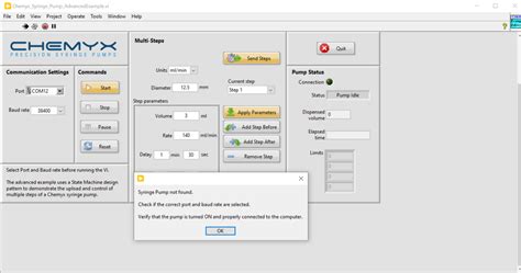 Solved Connecting A Chemyx Fusion 4000x Syringe Pump To Labview Page