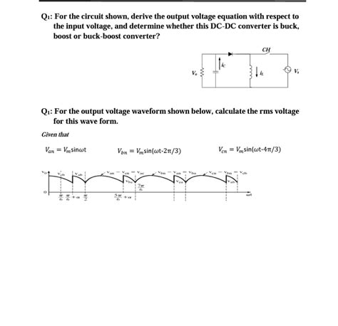 Solved Q1 For The Circuit Shown Derive The Output Voltage