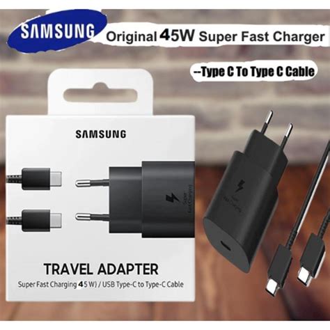 100 Original Samsung 45 W Super Fast Charger With Type C To Type C Cable Global Certified