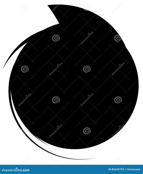 Circle With Dynamic Swoosh Line Frame Monochrome Circular Element Stock Vector Illustration