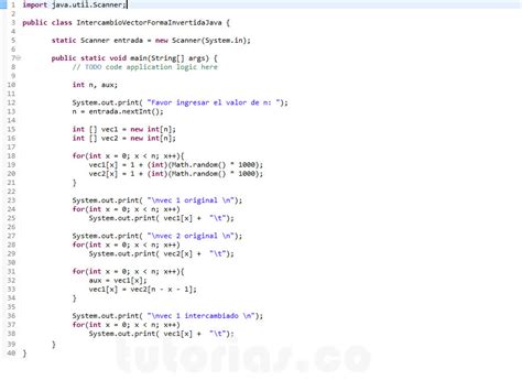 Arrays Java Intercambio Vector Forma Invertida