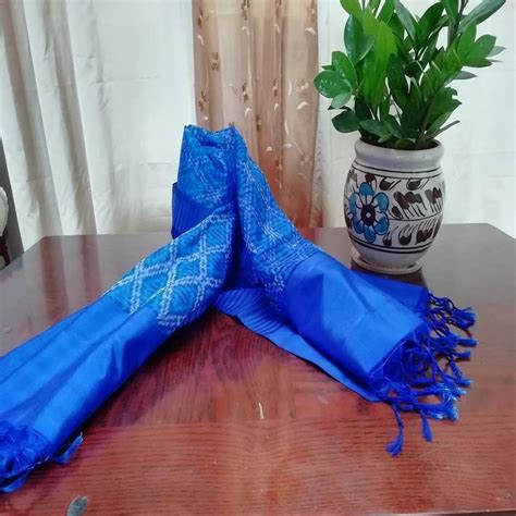 Printed Blue Ikat Silk Scarves At Rs 1500piece Printed Sillk Scarves
