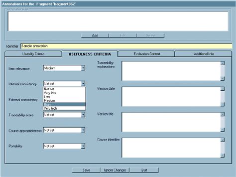Annotation Of A Fragment In The Authoring Environments Interface Tool Download Scientific