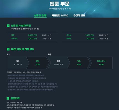 2020 네이버웹툰and웹소설 지상최대 공모전 웹툰 부문 공모전 대외활동 링커리어