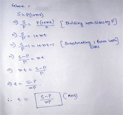 [solved] solve the formula for the specified variable s p 1 rt 30
