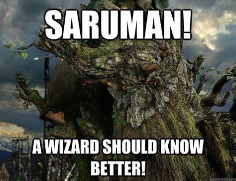 Saruman A Wizard Should Know Better Angry Treebeard Quickmeme