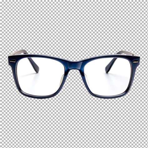 A Pair Of Blue Glasses With A Lense On It Premium Psd