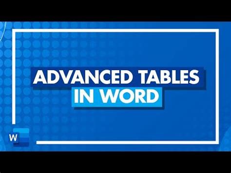 Advanced Tables In Word Table Styles Breaks And Formulas YouTube Words Table Style Formula