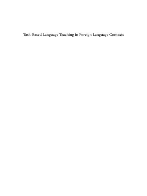 task based language teaching in foreign language contexts research