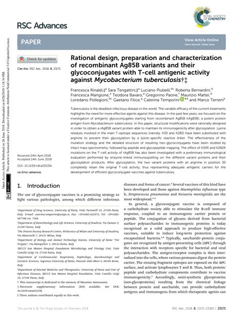Pdf Rational Design Preparation And Characterization Of Recombinant