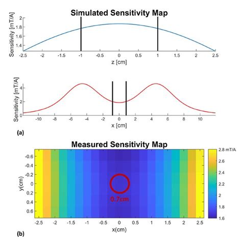 A Simulated And B Measured Sensitivity Maps Of The Dc Coil A The