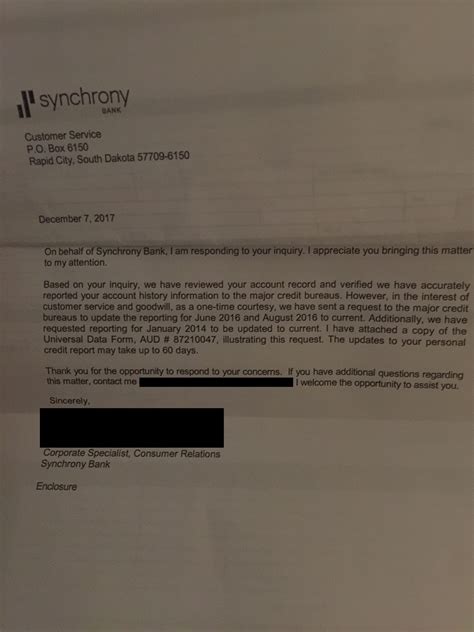 Synchrony Bank Goodwill Letter Success All Lates Myfico® Forums 5112464