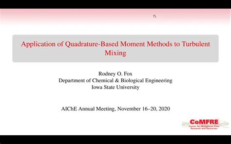 Application Of Quadrature Based Moment Methods To Turbulent Mixing Aiche